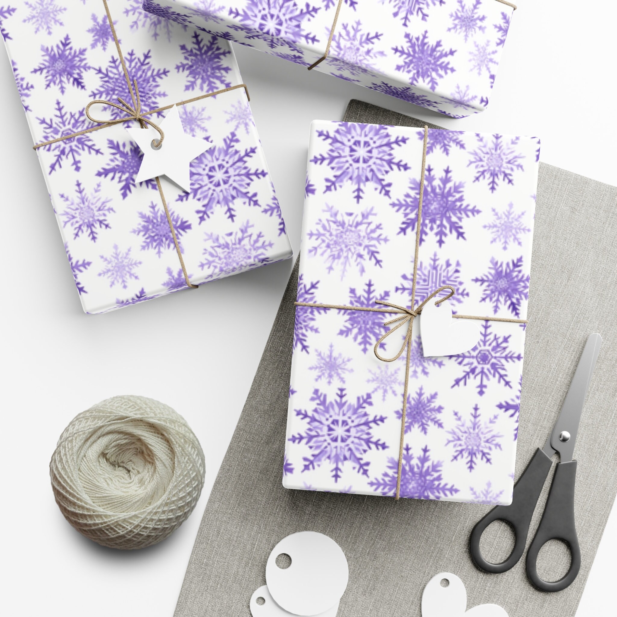 Wrapping Paper Christmas Snowflake Wrapping Paper Peri Lavender Purple ...