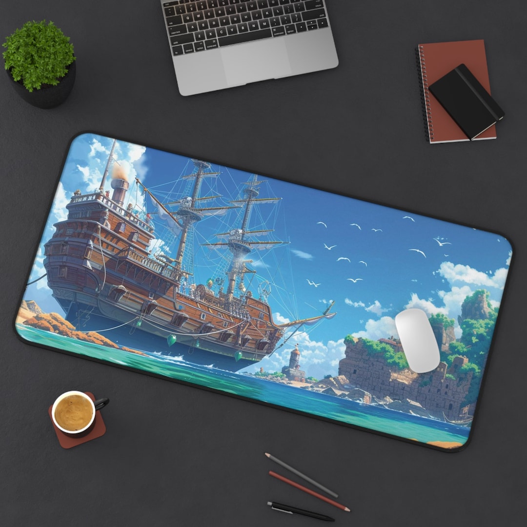 Desk Mat Pirate Ship Anime Desk Mat Kawaii XL Mousepad Pirates' Mouse ...
