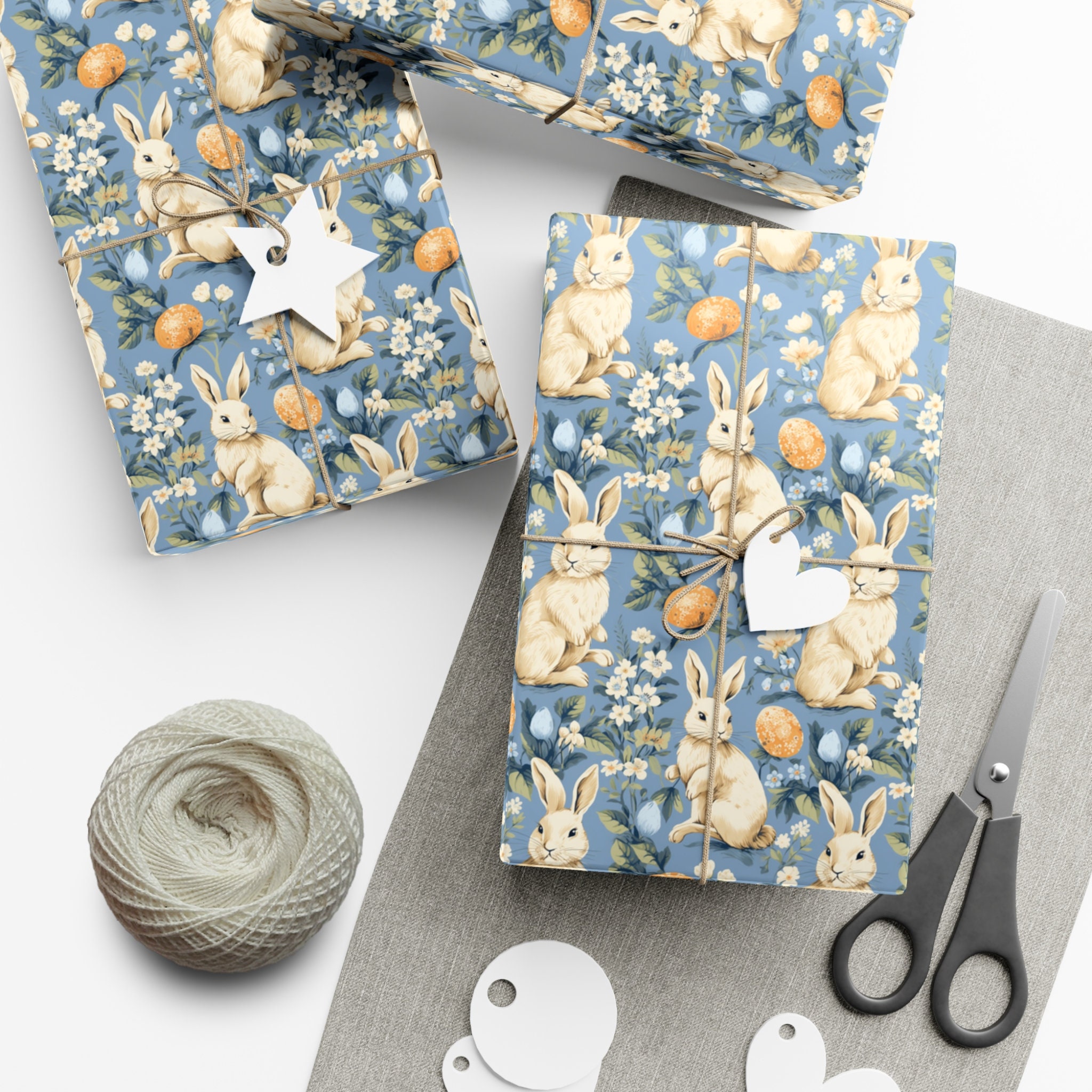 Easter Bunny Rabbit Wrapping Paper Pastel Easter Gift Wrap, Gift Wrap ...