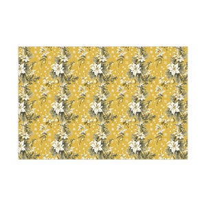 Wrapping Paper Yellow Chintz Wrapping Paper Holiday Gift Wrap Christmas ...