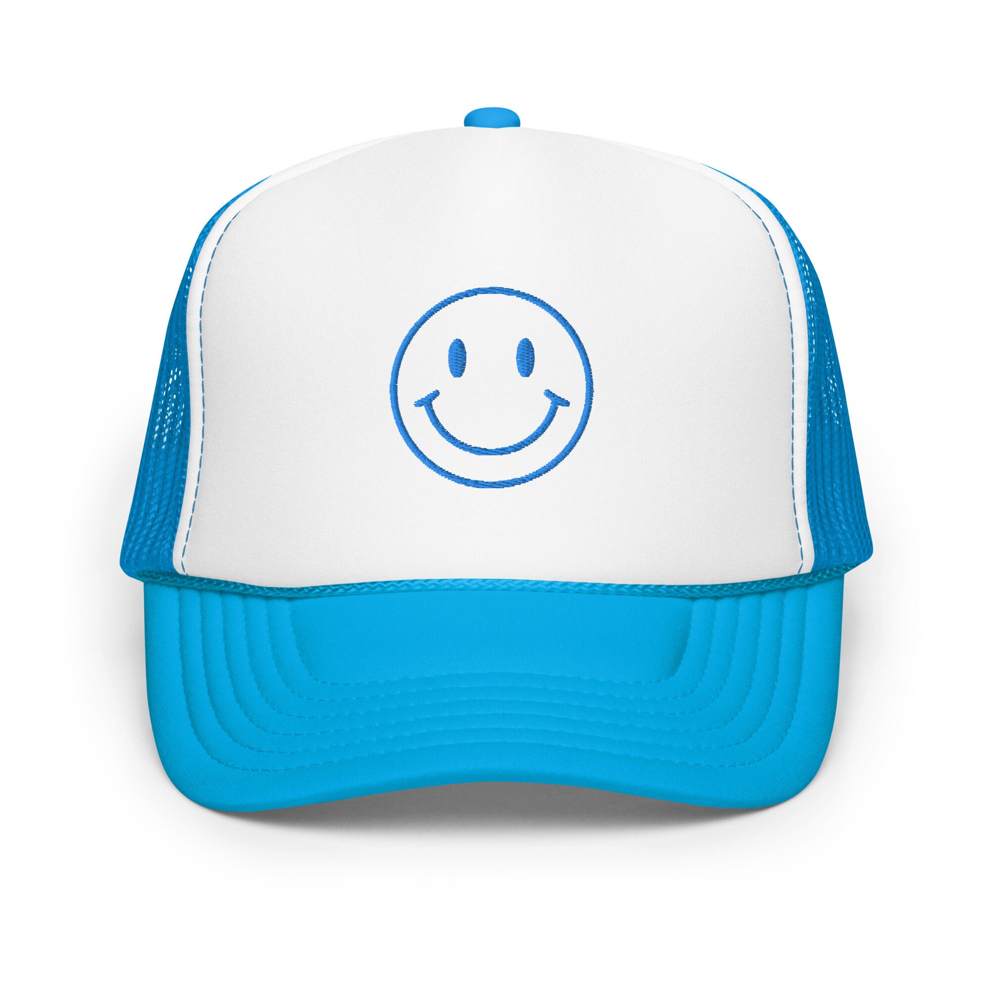 Smiley Face Embroidered Foam Trucker Hat Fun and Stylish Cap - Etsy