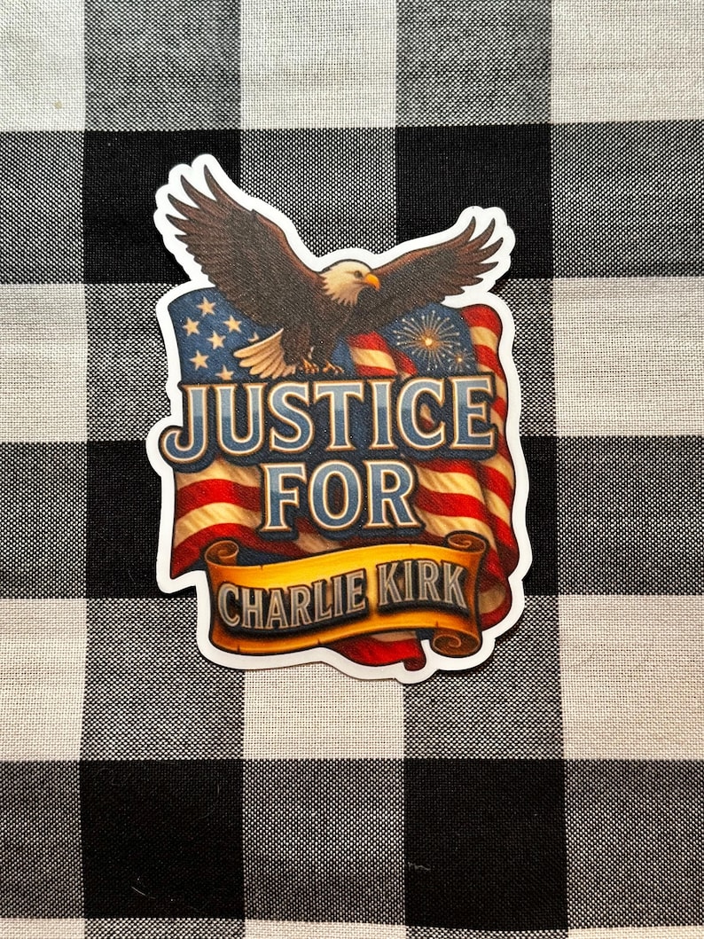 Justice for Charlie Kirk Vinyl Waterproof Window Bumper Sticker Water ...