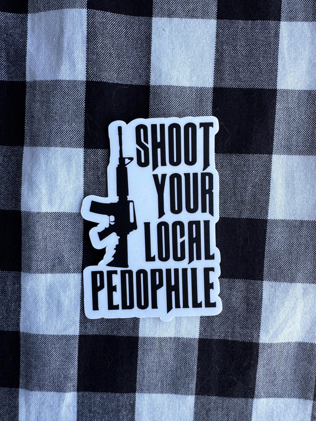 Shoot Your Local Pedophile Vinyl Sticker Waterproof Laptop Hard Hat ...