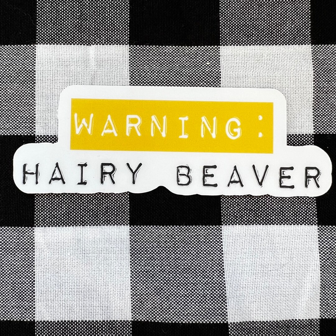 Warning: Hairy Beaver Funny Sticker Vulgar Waterproof Water Bottle ...