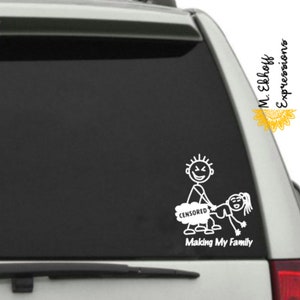 Making My Family Funny Bumper Decal Sticker Vinyl Stick Figure Family ...