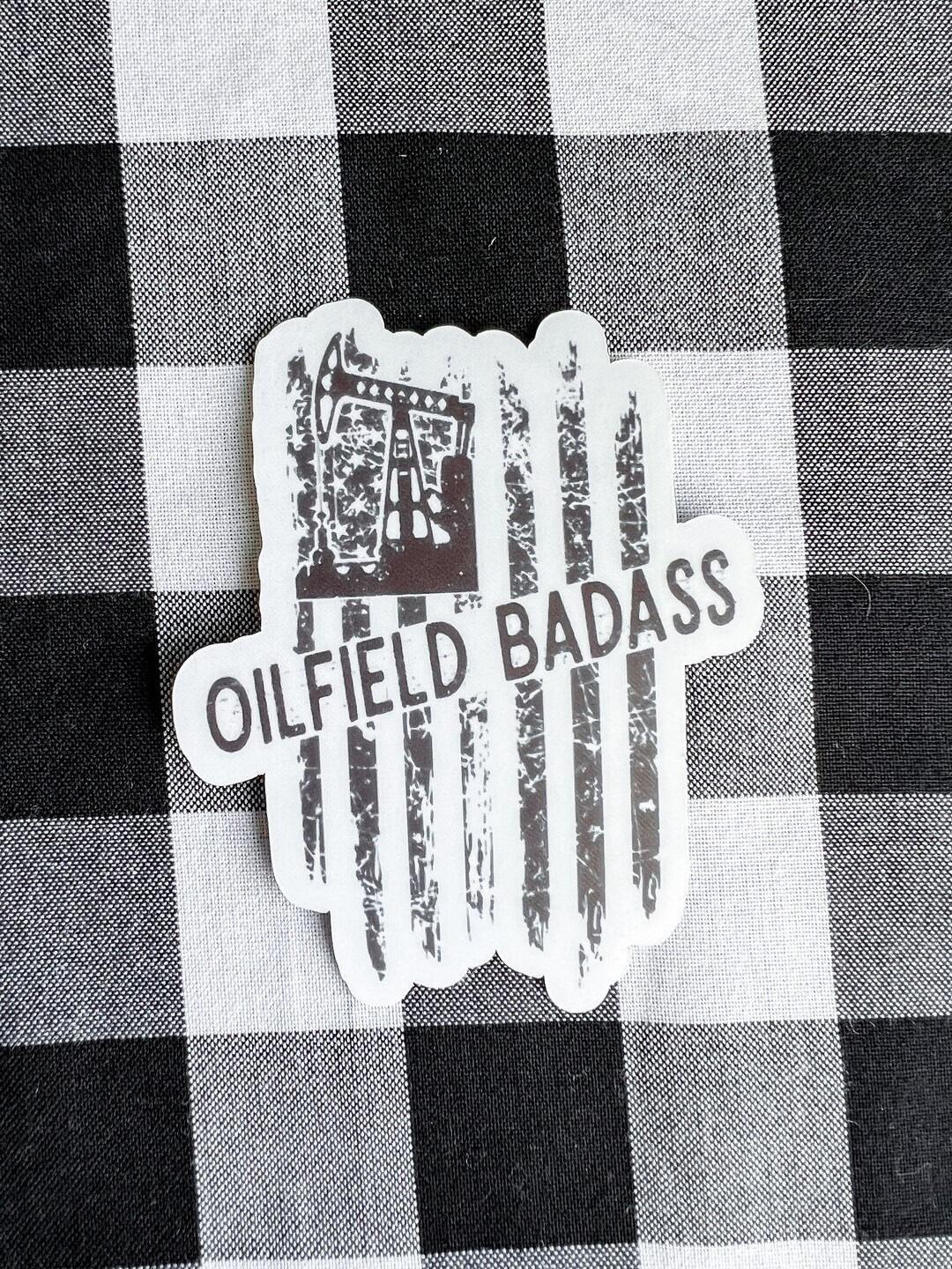 Oilfield Badass Oil Rig Roughneck Sticker Waterproof Window Bumper Hard ...