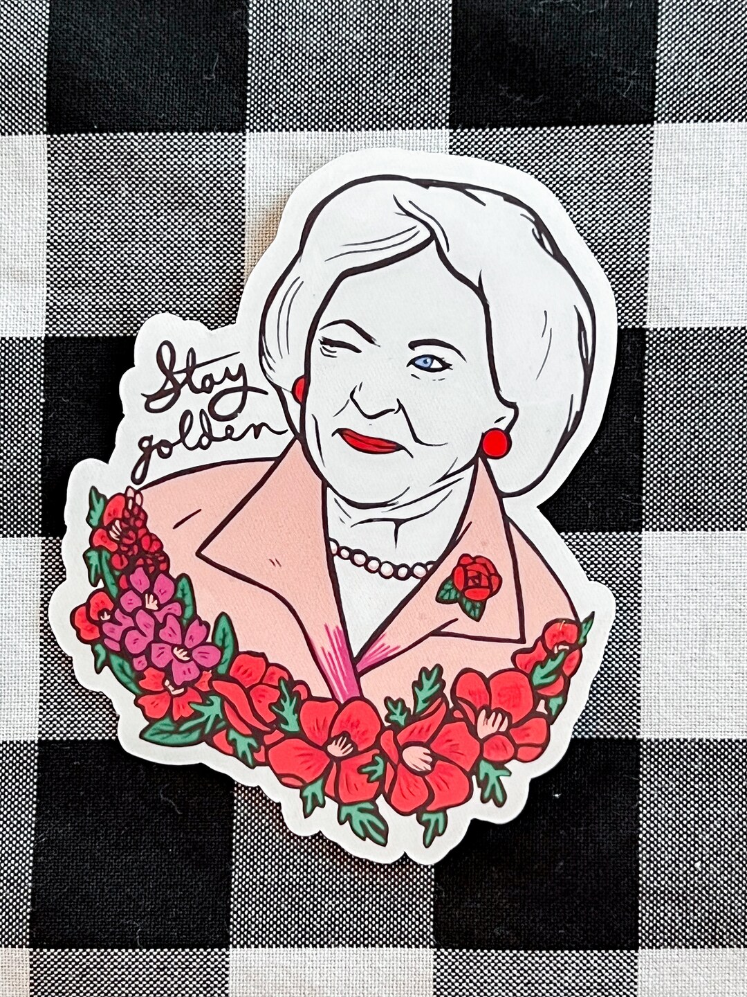 Stay Golden Betty White Sticker Waterproof Water Bottle Laptop Car ...