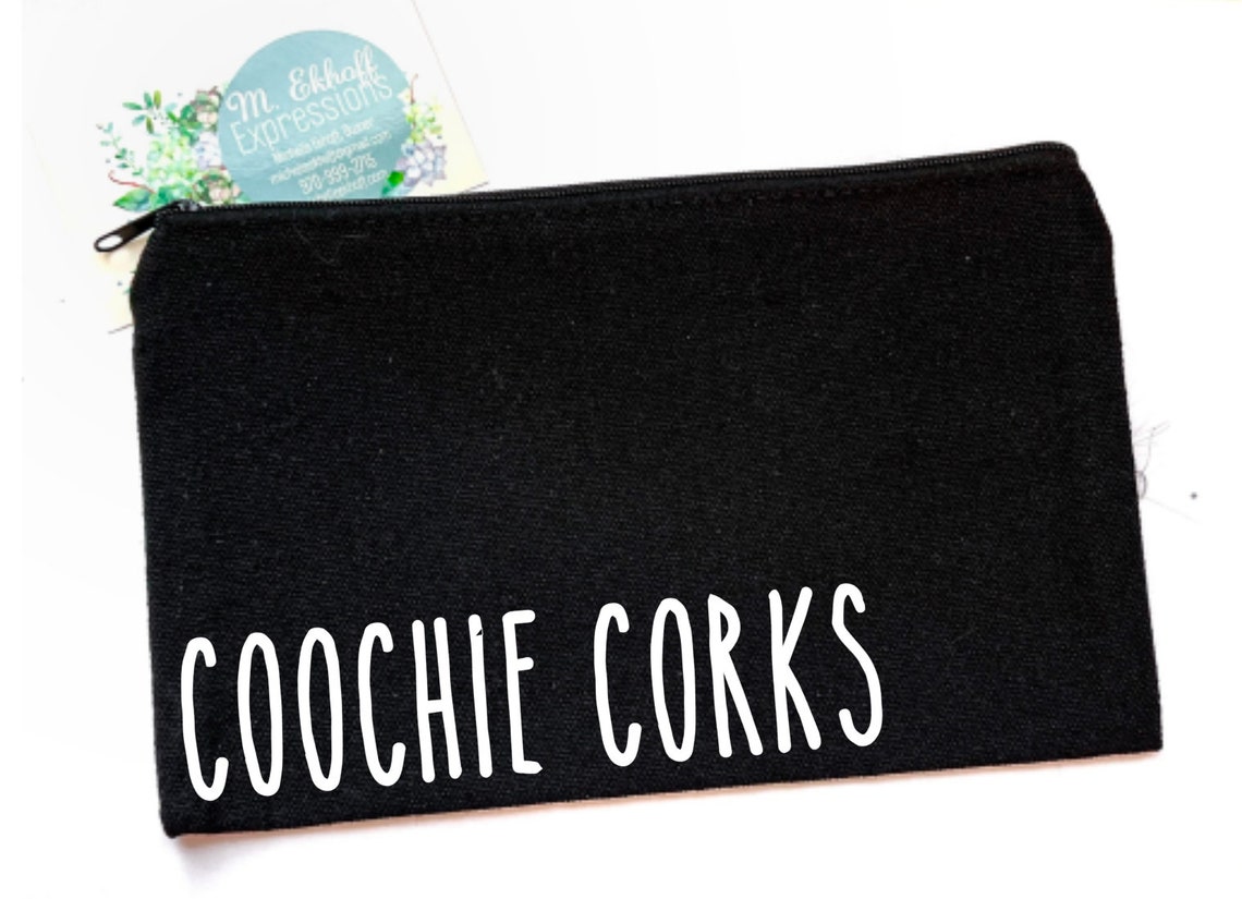Coochie Corks Funny Vulgar Adult Humor Bag Pouch Clutch Zipper Tampons ...