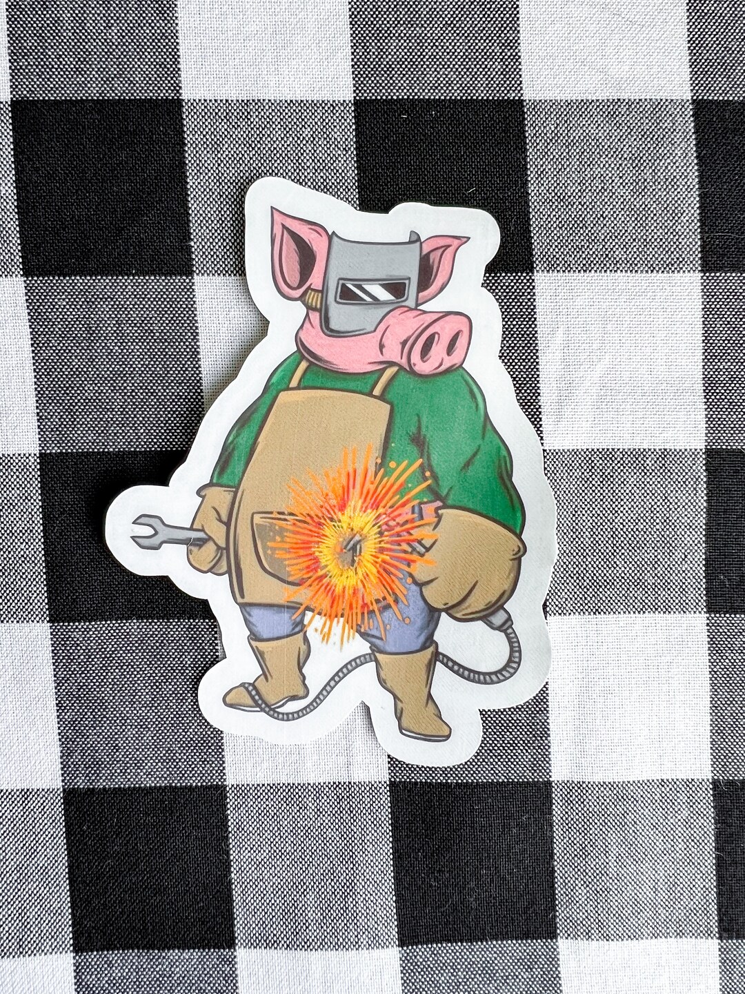 Pig Welder Welding Weld Gift Sticker Waterproof Hard Hat Water Bottle ...