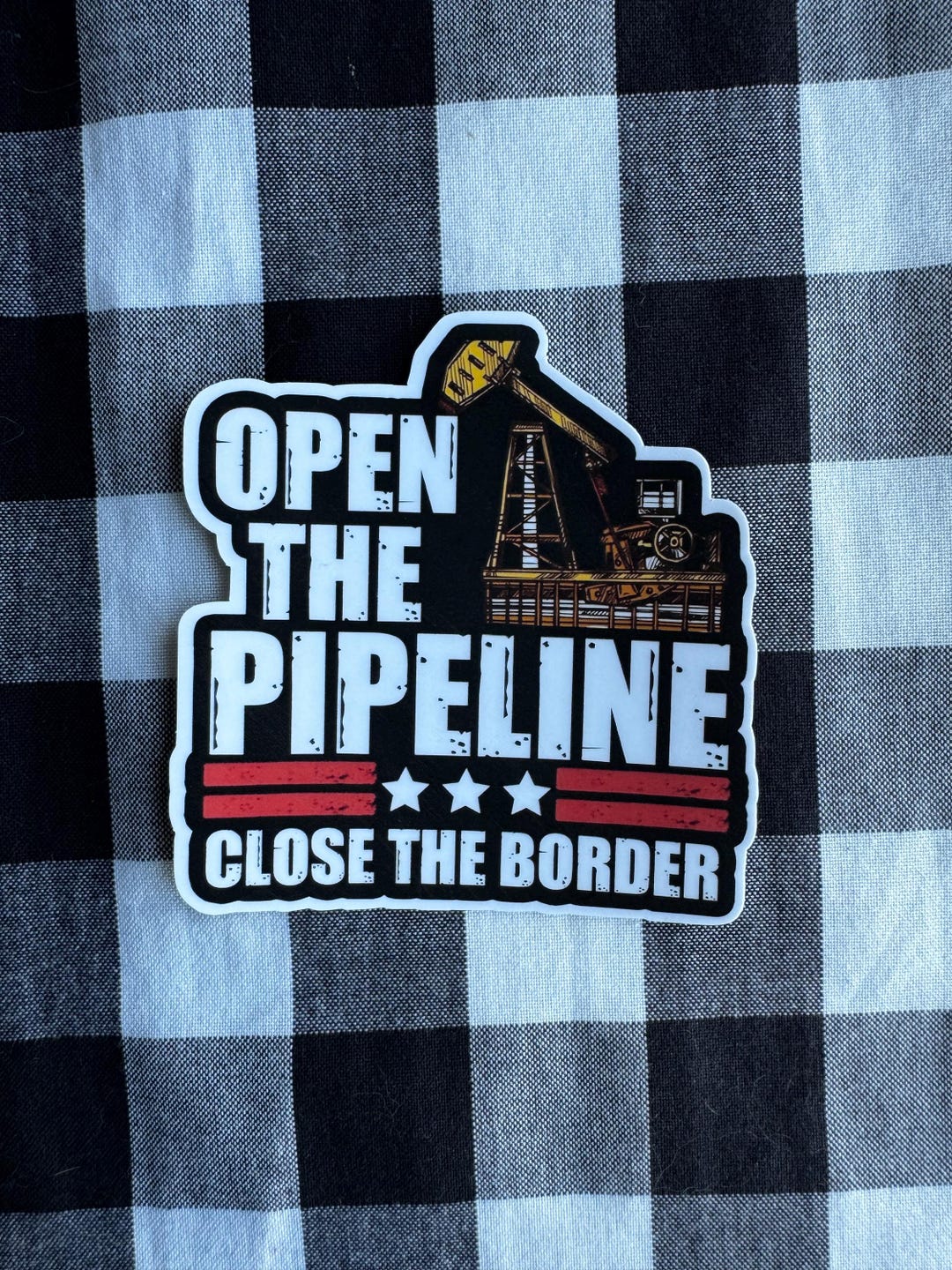 Open the Pipeline Close the Border Vinyl Waterproof Sticker Laptop Hard ...