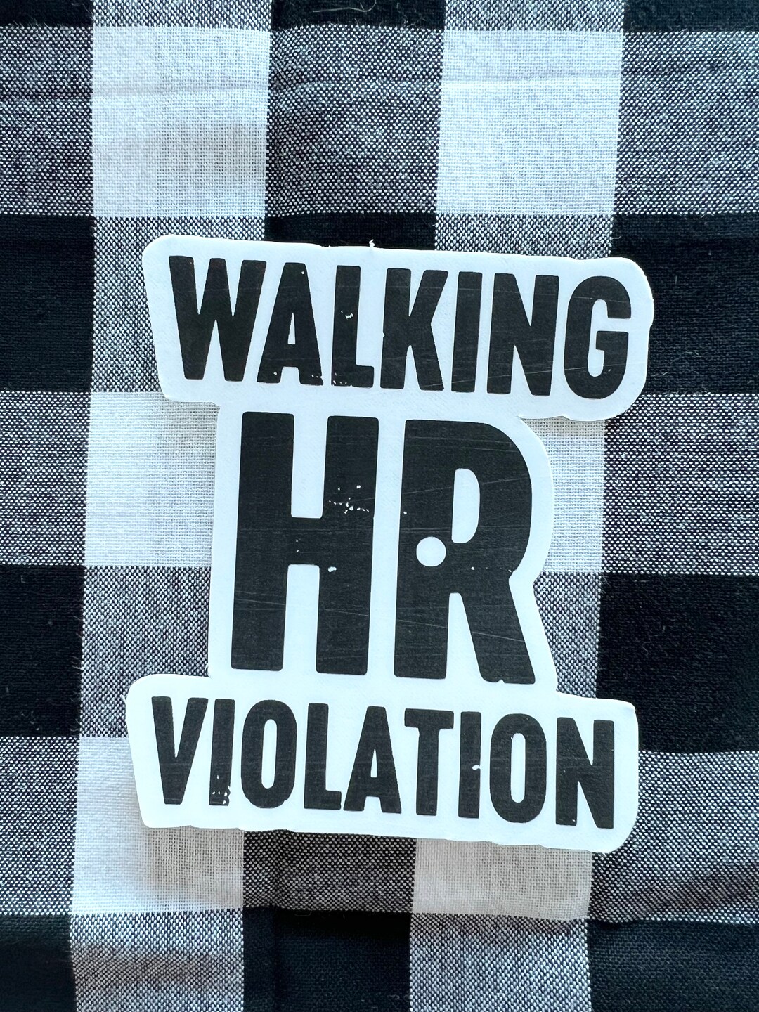 Walking HR Violation Funny Vinyl Sticker Waterproof Laptop Car Bumper ...