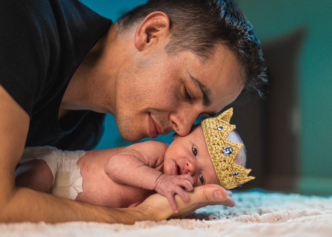 Gold Crochet Crown, Birthday Crown, Preemie Crown, Newborn King Crown ...