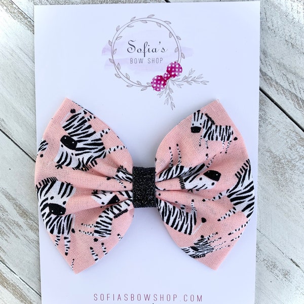 Zebra Hair Bow - Etsy