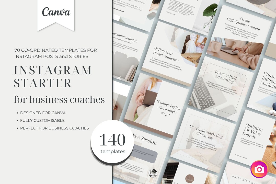 Minimalist Instagram Starter Pack for Business Coaches, Digital ...