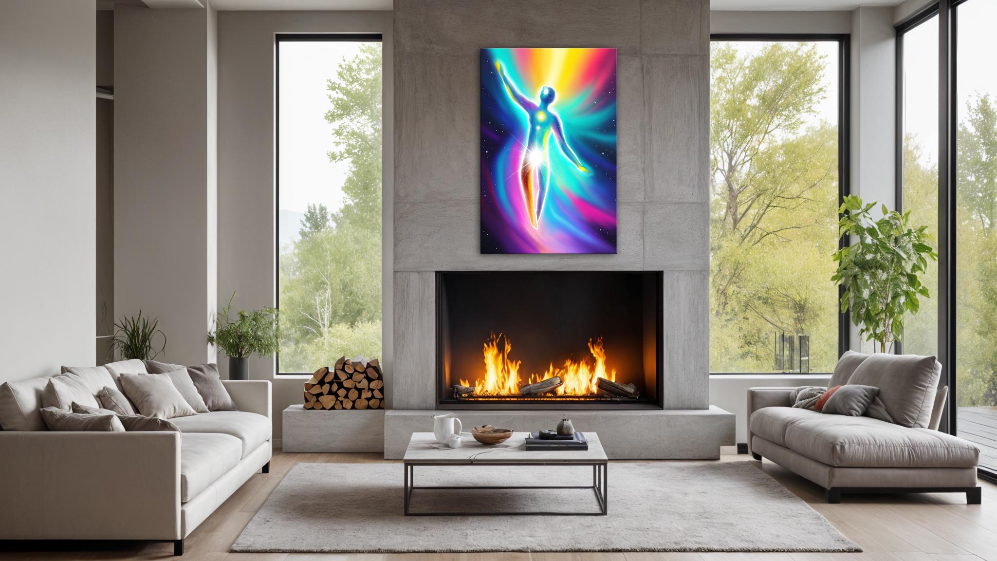 Sacred Masculine Aura Art Print Spiritual Wall Art Abstract Soul Poster Decor Divine Yang Energy ...