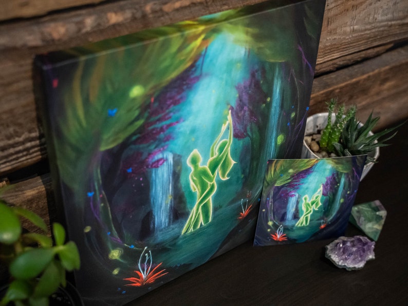 Magical Lovers Art Prints Fantasy Romance Twin Flames Canvas Spiritual ...