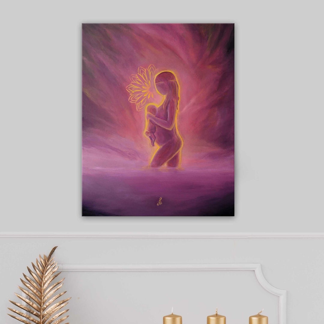 Divinely Connected 18X22 Original • Spiritual Motherhood Original ...