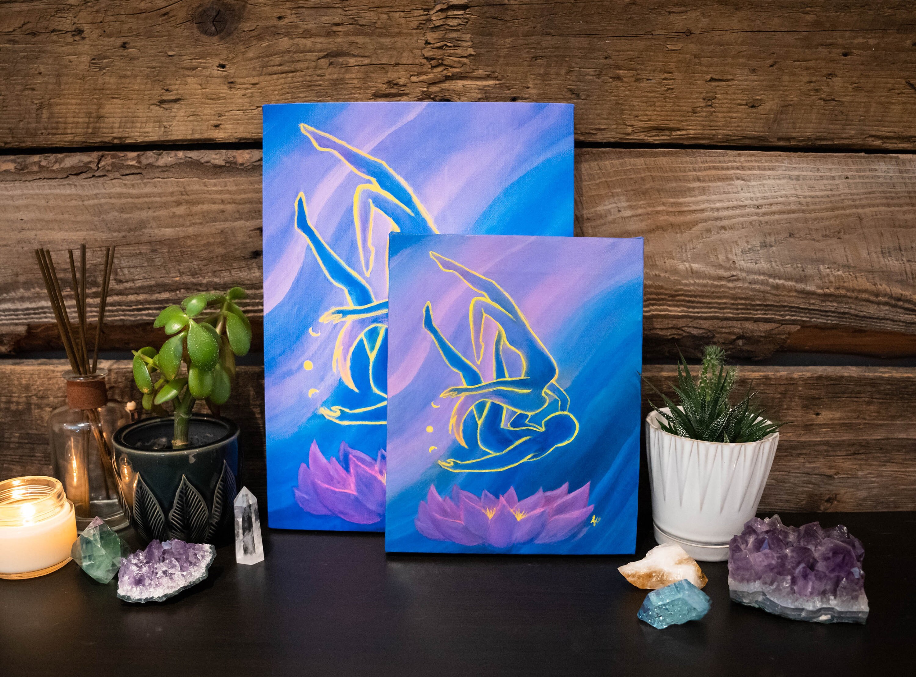 Divine Lovers Print Original Acrylic Couple Painting Twin Flame Wall ...