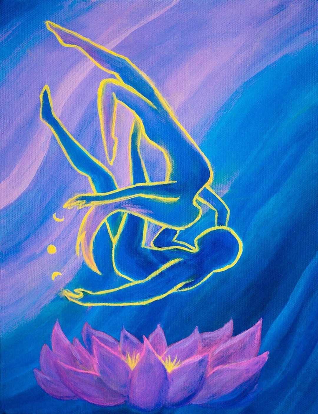 Divine Lovers Print • Original Acrylic Couple Painting • Twin Flame ...