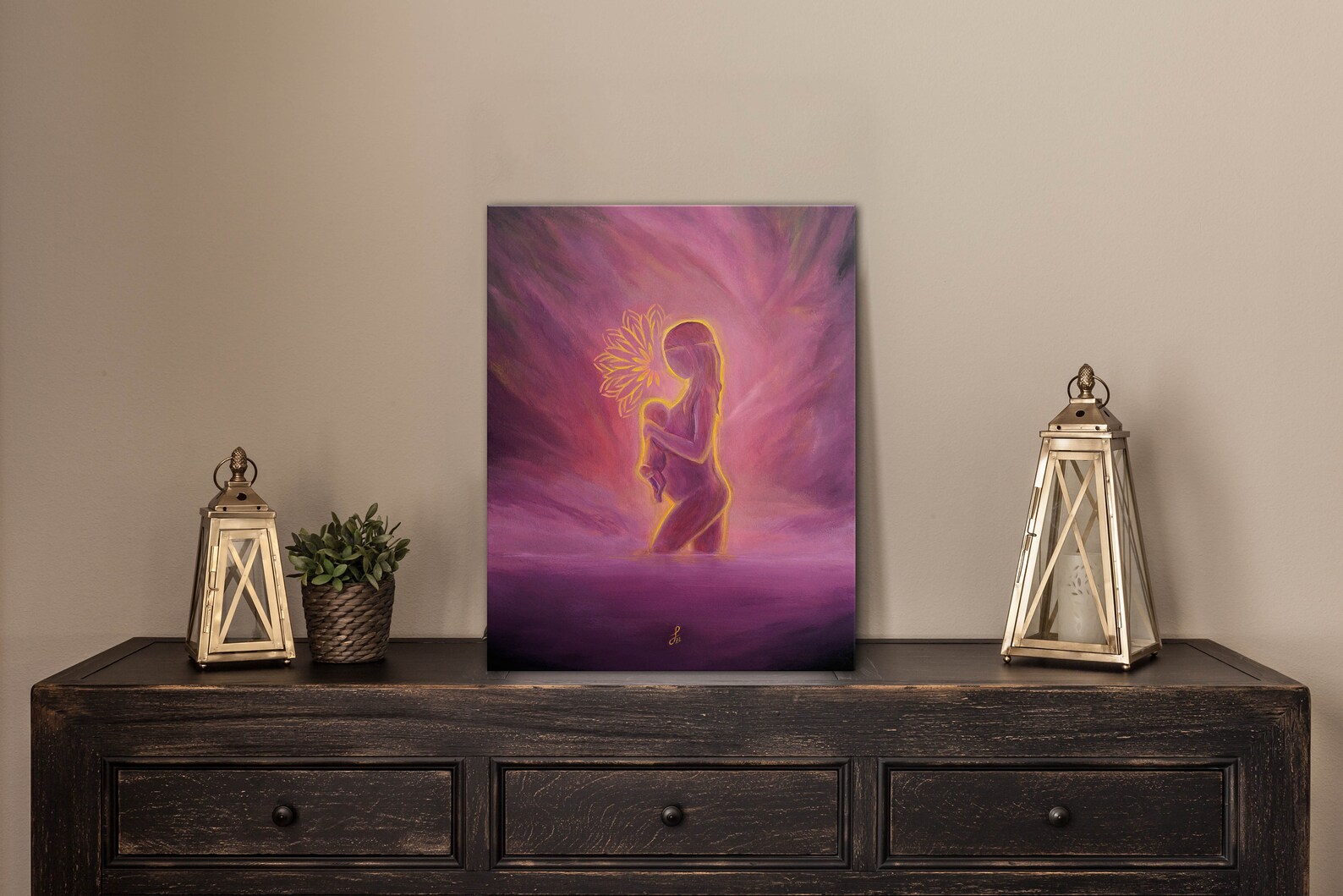 Breastfeeding Mother Art: Spiritual Zen Mom and Baby Painting - Etsy