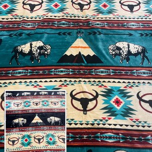 CLOUD Blanket Buffalo With Teepee Design Reversible Blanket / Soft as ...