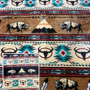 CLOUD Blanket Buffalo With Teepee Design Reversible Blanket / Soft as ...