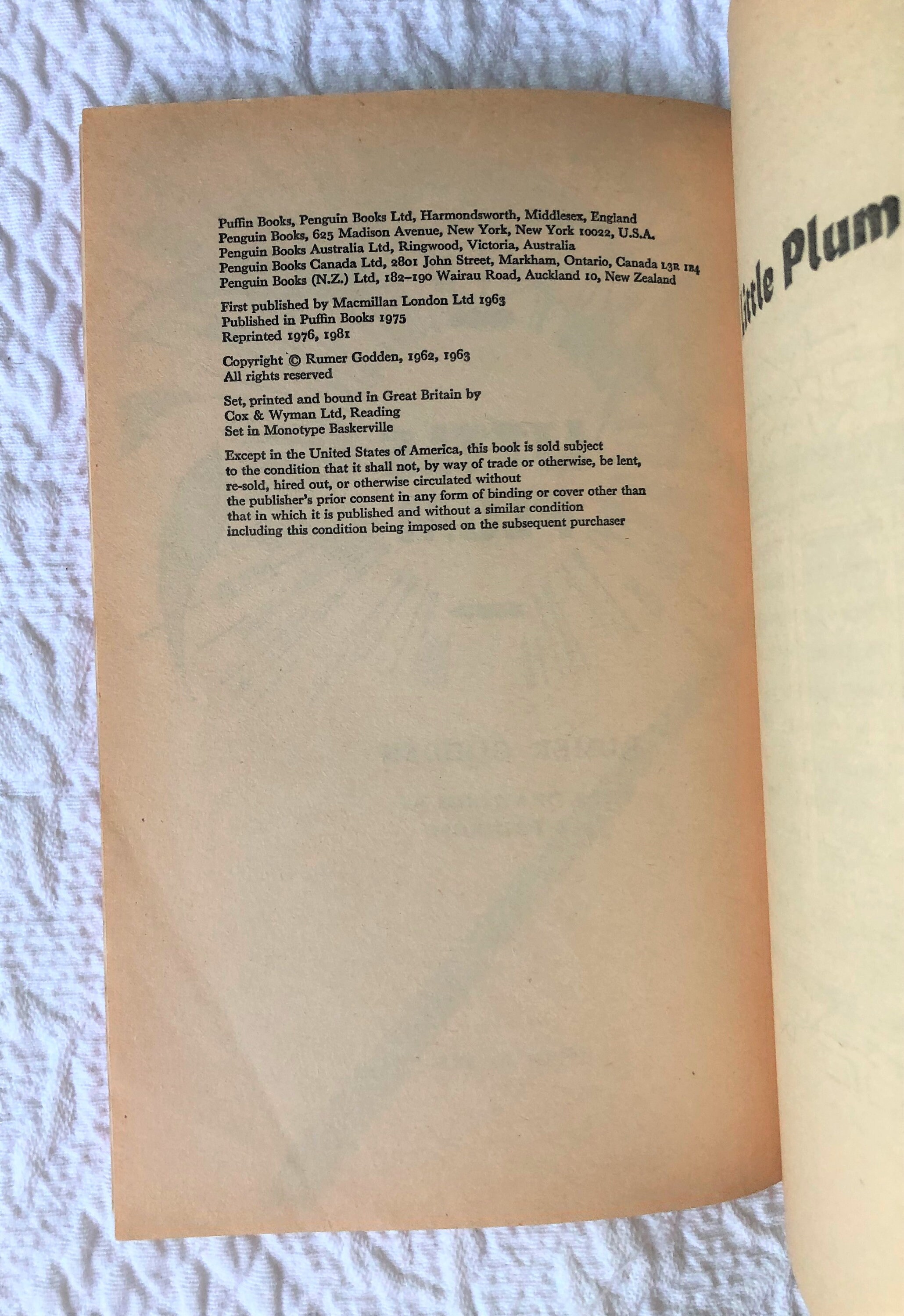 Little Plum de Rumer Godden, livre de poche vintage pour enfants Puffin ...