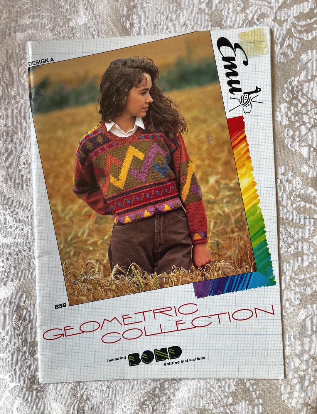 Vintage Emu Knitting Pattern Booklet 8036 B59, Geometric Cardigans and ...
