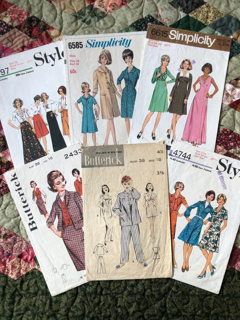 Vintage Sewing Pattern Envelopes for Craft, Collage and Scrap Booking ...
