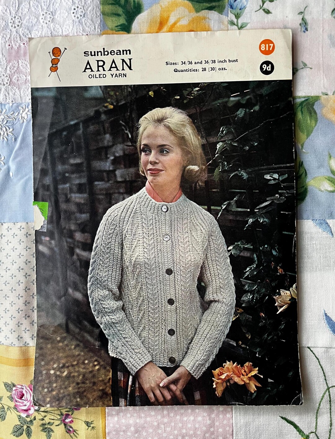 Vintage Sunbeam Knitting Pattern, Leaflet 817, Ladies Aran Jacket - Etsy