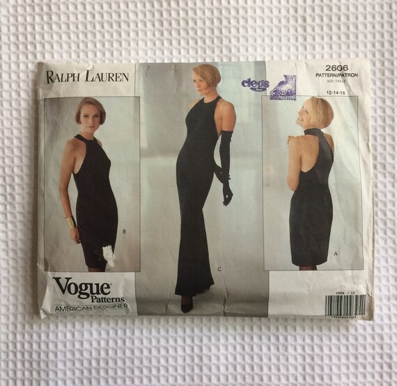 Vogue 2606 Sewing Pattern Ralph Lauren American Designer - Etsy