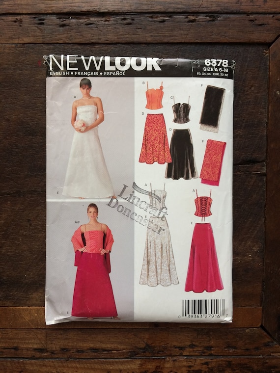 Vintage New Look Sewing Pattern 6378 Uncut Skirt and Bustier | Etsy