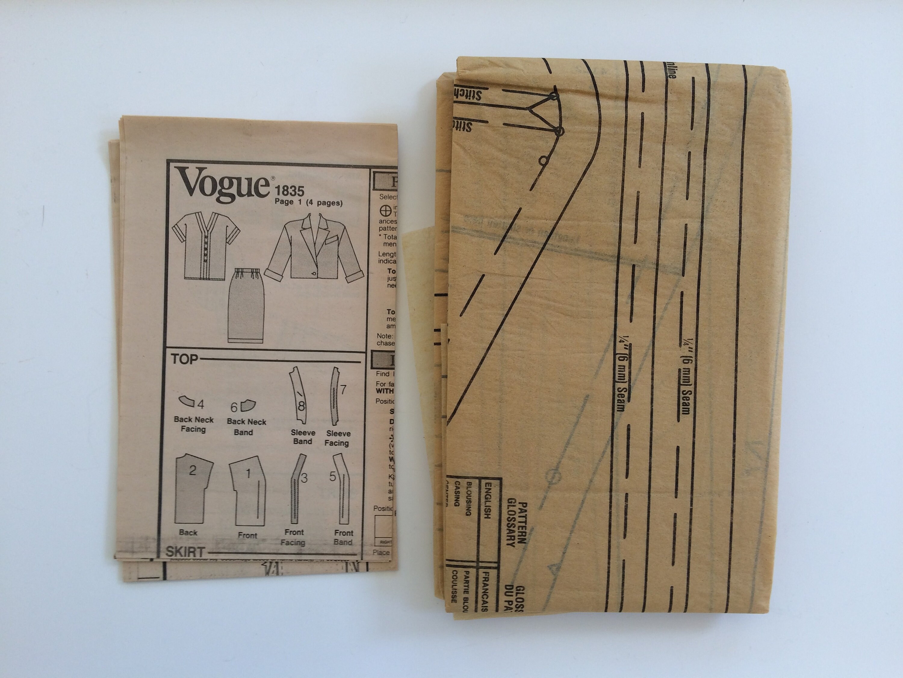 Vogue 1835 Sewing Pattern, Paris Original Chloe Misses' Jacket Skirt ...