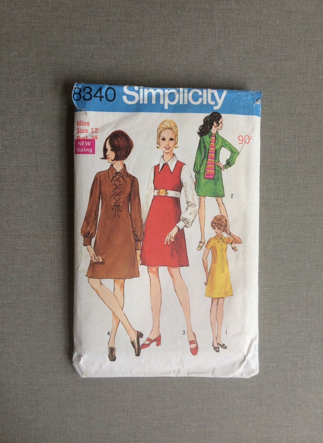 Vintage Simplicity Sewing Pattern 8340 Misses' Dress Size 12 - Etsy