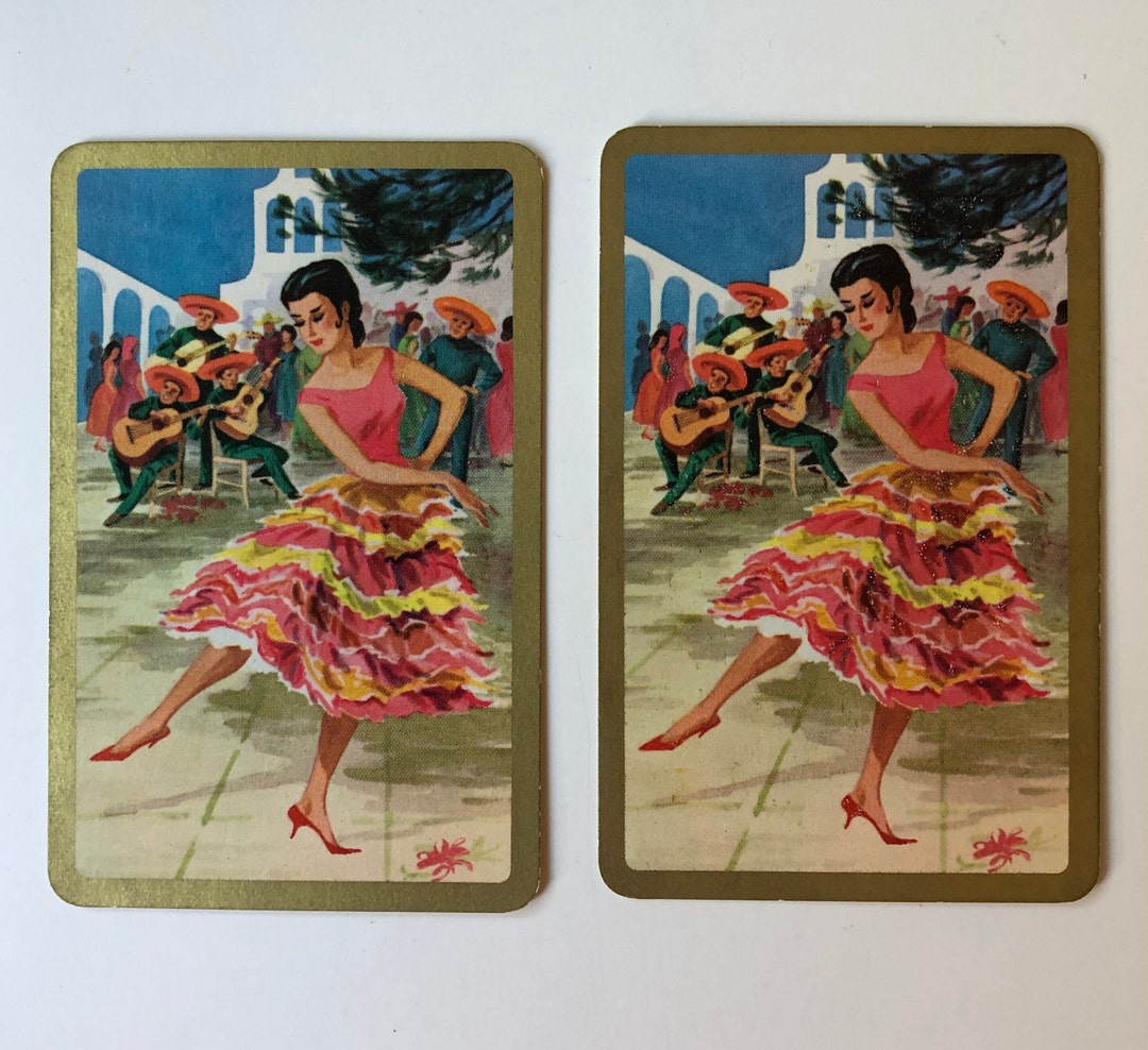 Mexican Dancer, Vintage Swap Card X2 - Etsy