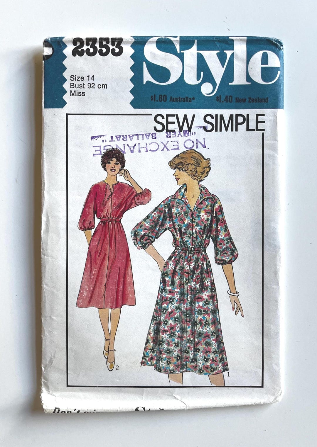 Vintage 1970's Style 2353 Sewing Pattern, Misses' Dress, Size 14 - Etsy