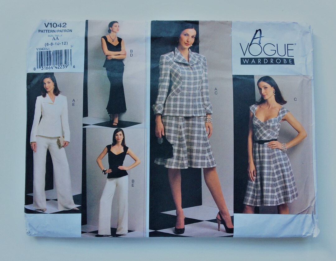 Vogue Wardrobe 1042 Sewing Pattern, Misses' Jacket, Dress, Top, Pants ...