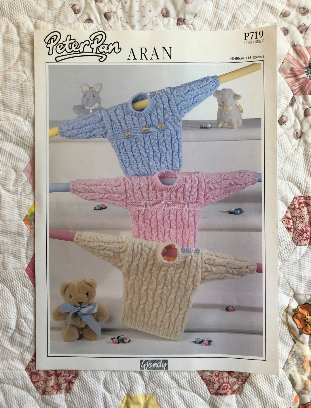 Vintage Peter Pan Aran Knitting Pattern P719 Child's - Etsy Australia