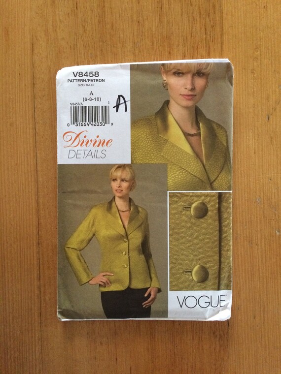 Vogue 8458 Sewing Pattern Divine Details Misses' Jacket - Etsy