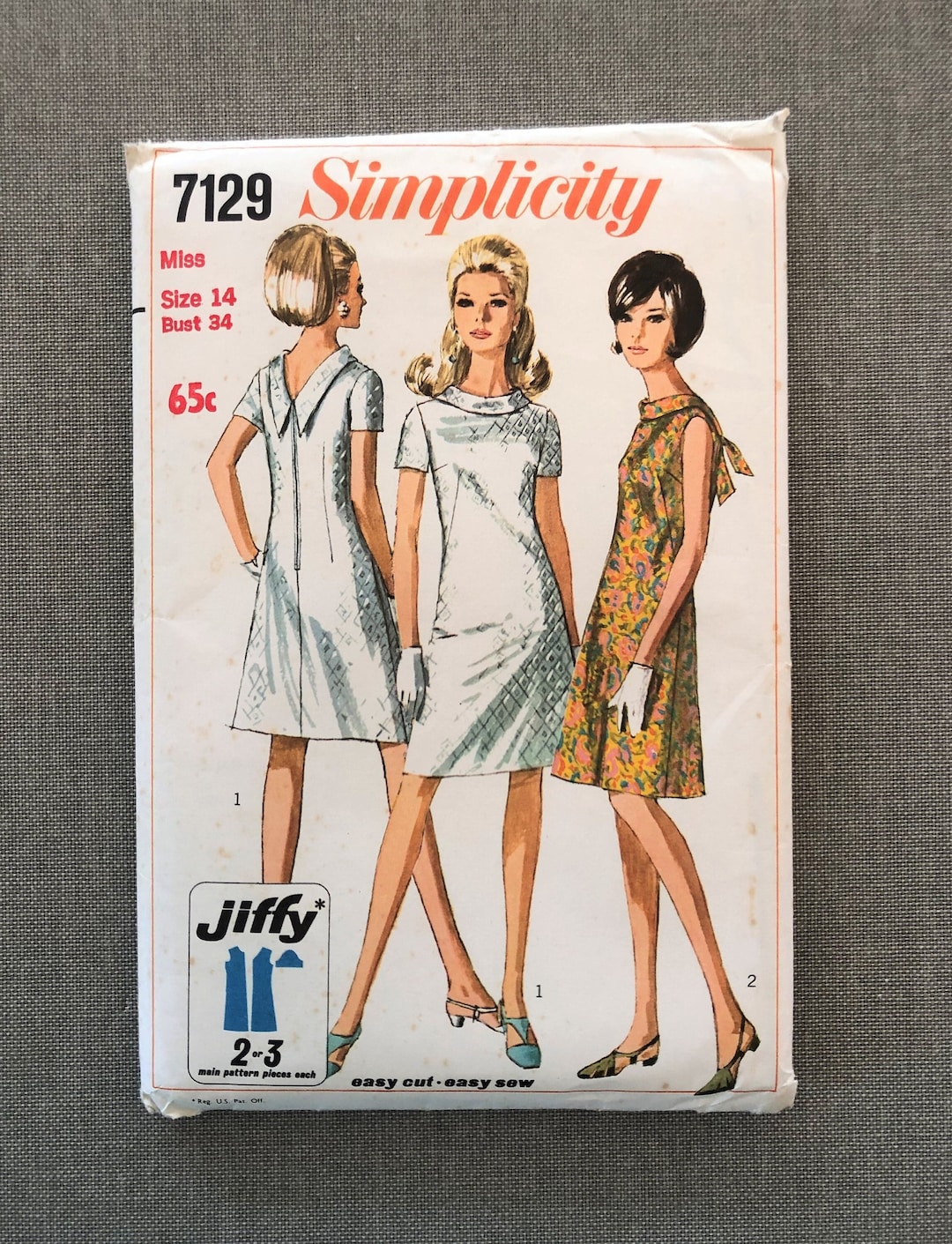Vintage 1960's Simplicity Sewing Pattern 7129 Misses' - Etsy