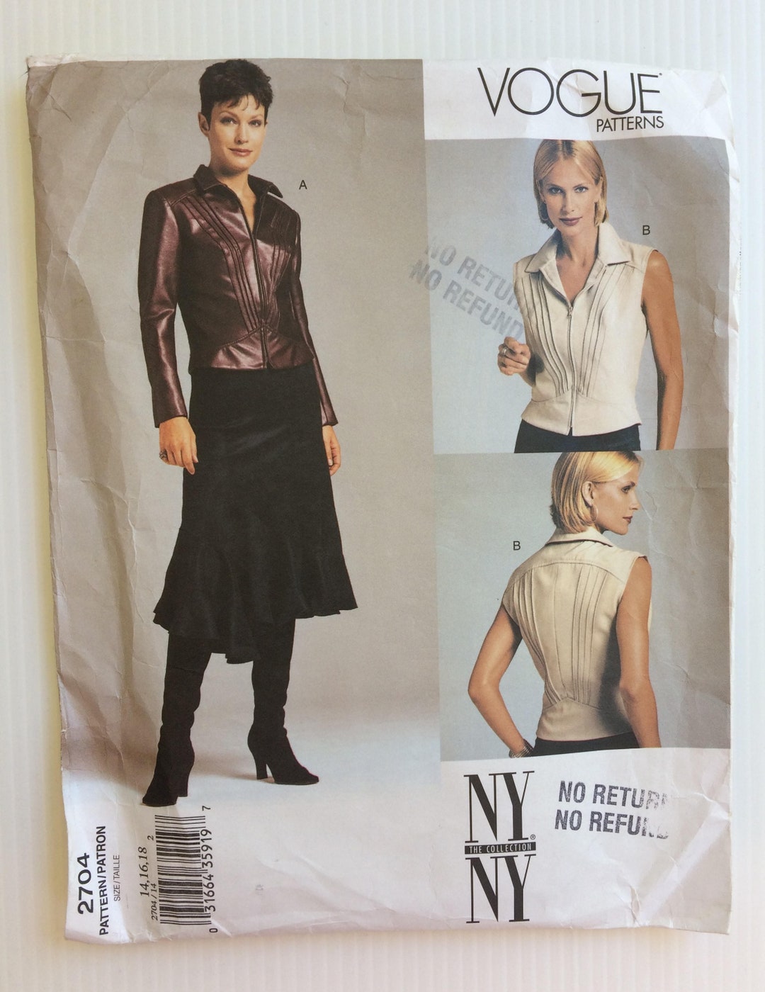 Vogue 2704 Sewing Pattern, Misses' Top and Skirt, the NY Collection ...