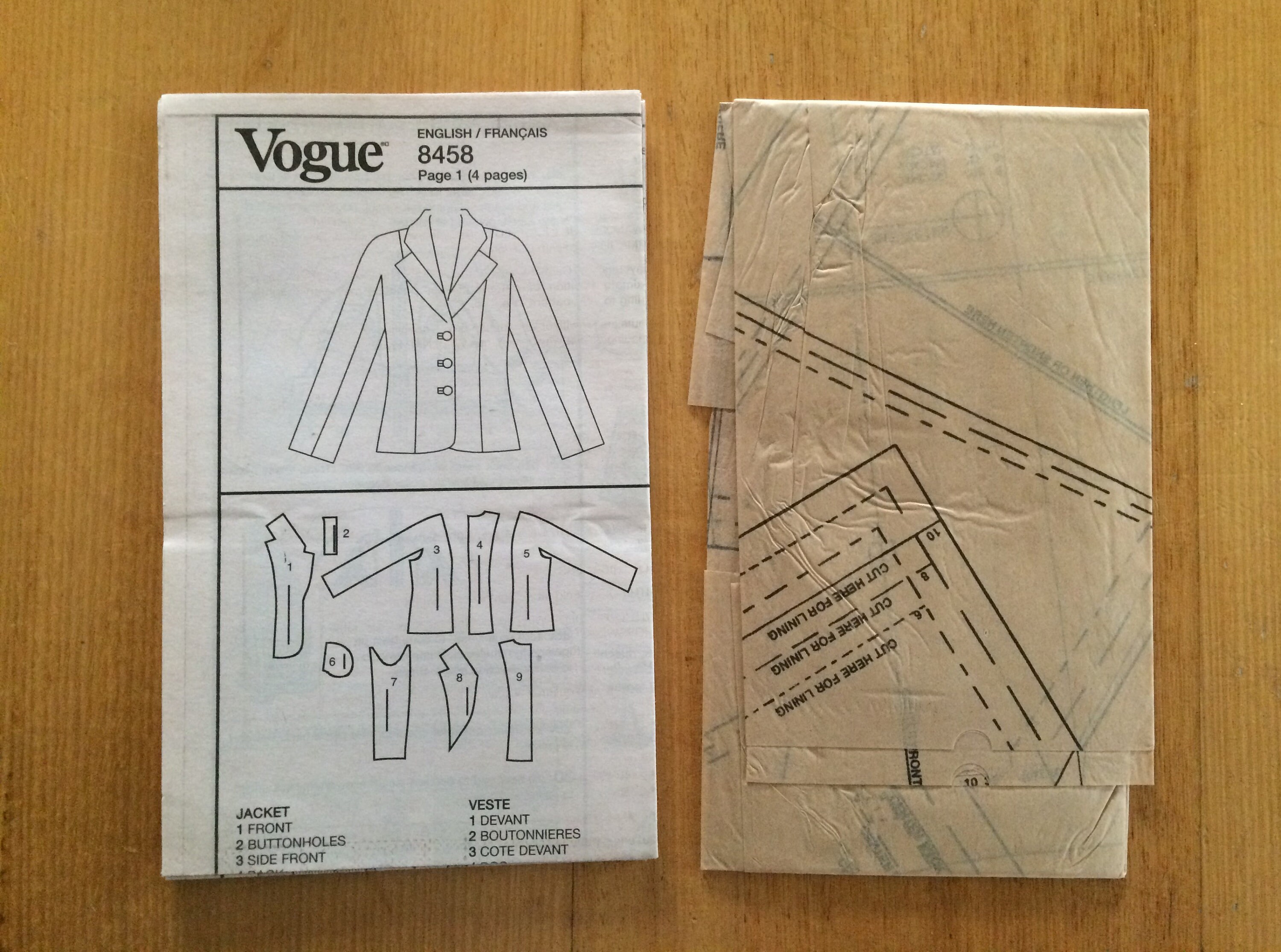 Vogue 8458 Sewing Pattern, Divine Details, Misses' Jacket, Size 6 to 10 ...