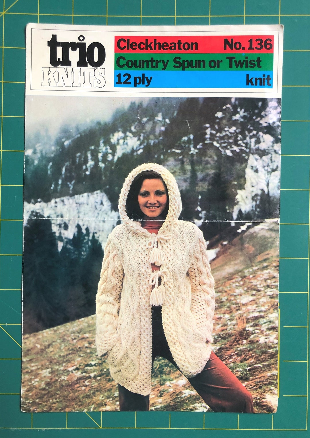 Trio Knits Cleckheaton Knitting Pattern 136 Cable Jacket With Hood in ...