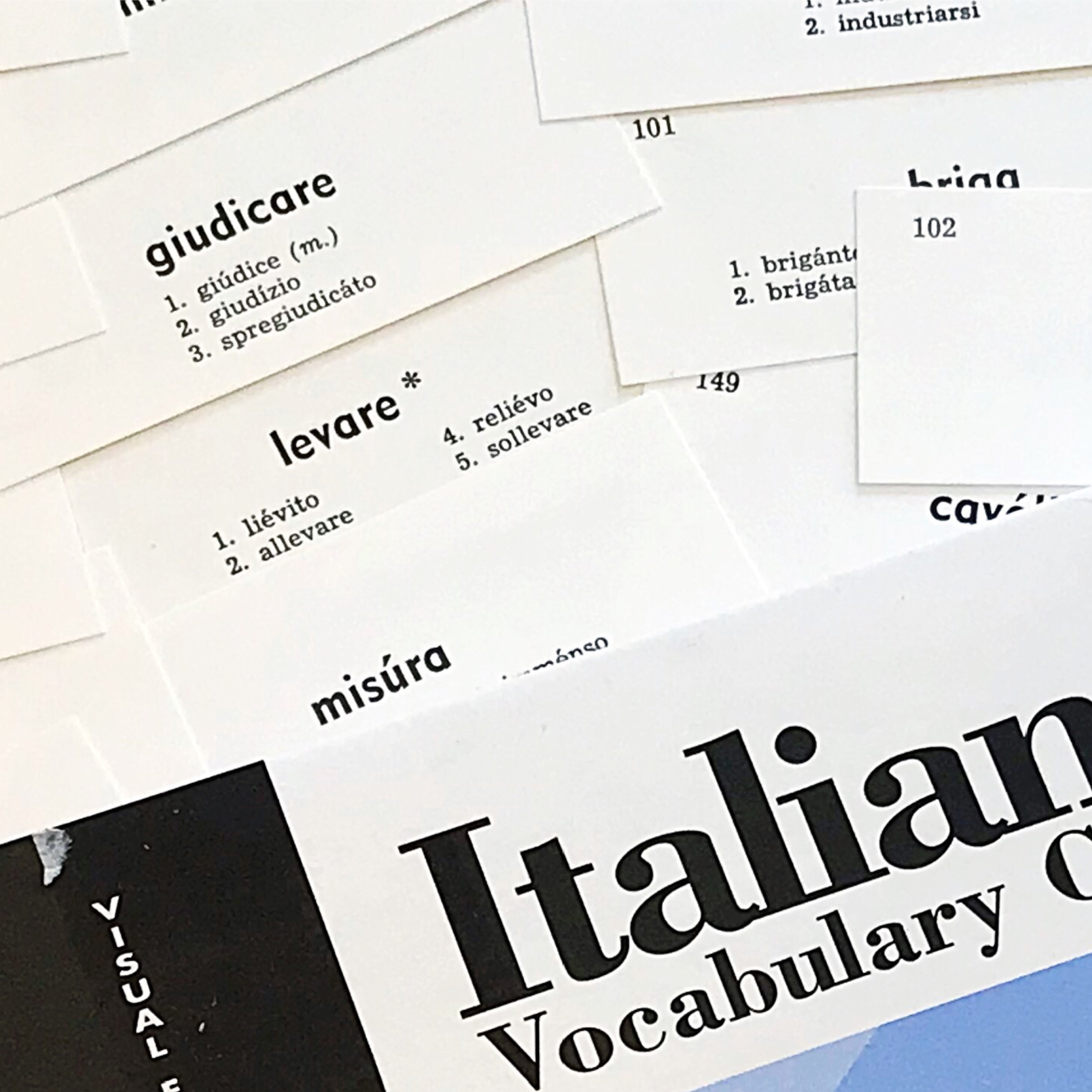Vintage Italian Vocabulary Cards, Ephemera Pack of 25 Randomly Selected ...