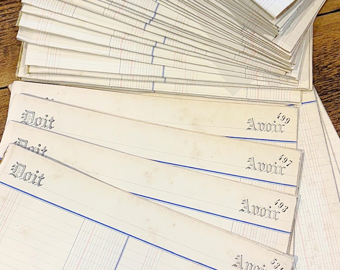 Large Antique French Ledger Paper From Early 1900s, Four Blank Unused ...