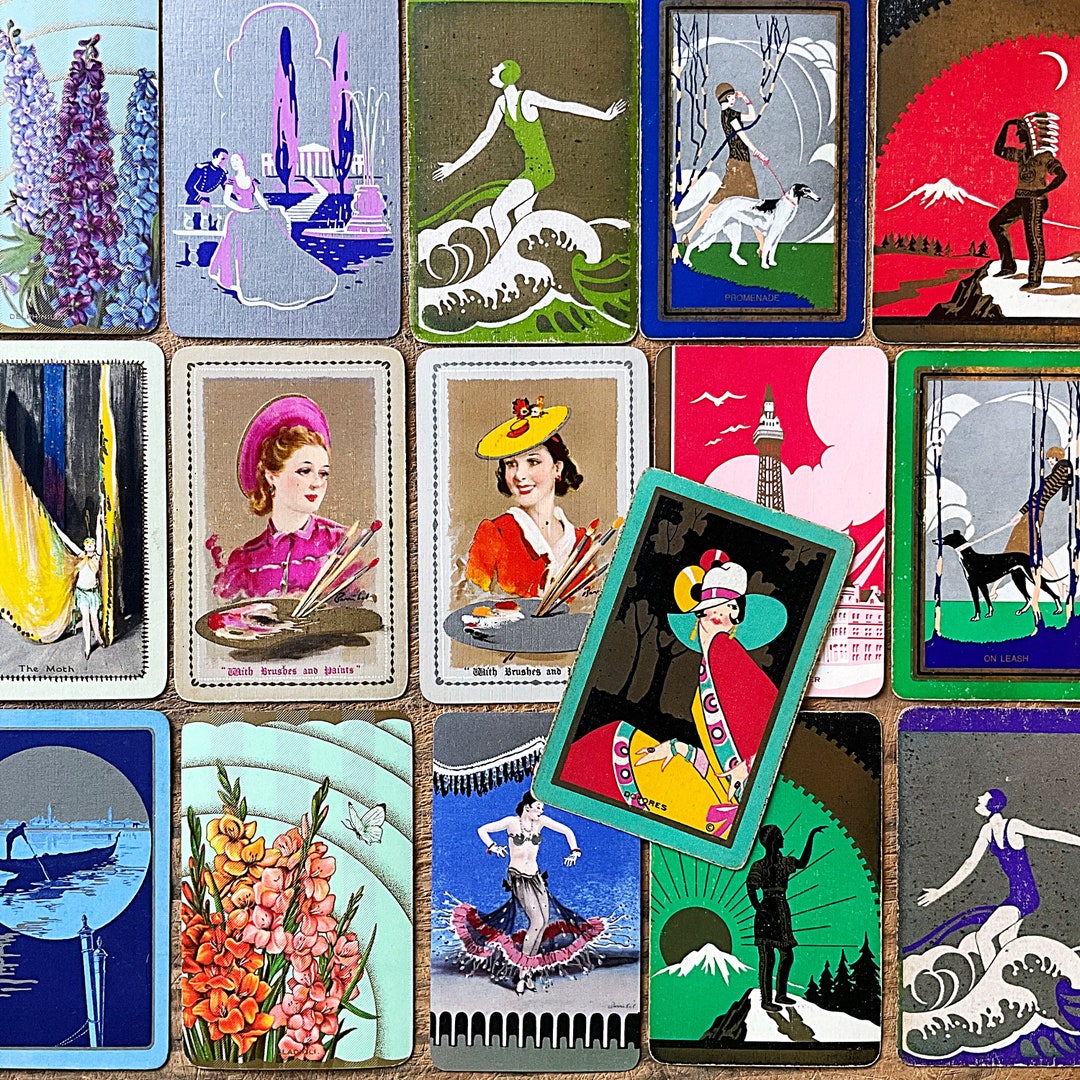 16 Single Swap Art Deco Playing Cards, Barribal Designs Included ...