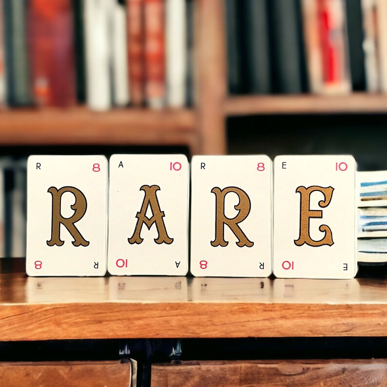 Rare Vintage Gold Lexicon Alphabet Letter Playing Cards, Flatlay Props ...