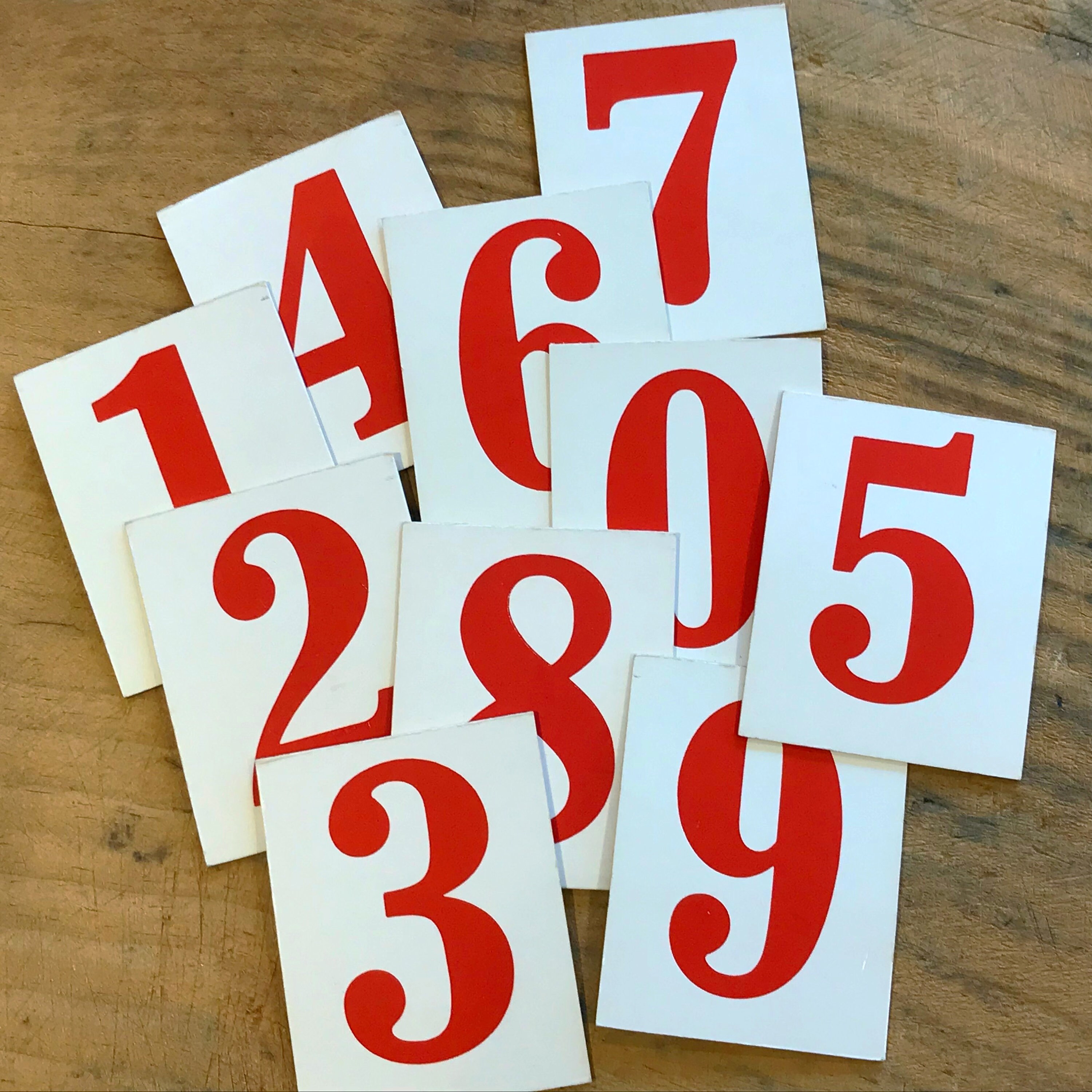 Vintage Red Church Hymn Numbers, Full Set of Ten Cards, for Display or ...