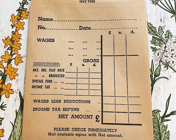 Pack of Four Vintage Wage Packets for Pockets in Junk Journals - Etsy