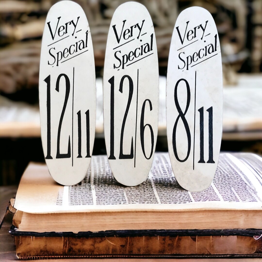 Vintage Very Special Shop Price Labels, Pre Decimal Pounds Shillings ...